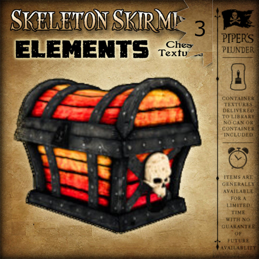 Second Life Marketplace - SKELETON SKIRMISH Chest texture - Elements/Cinders
